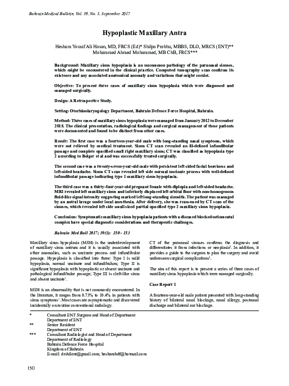 (PDF) Hypoplastic Maxillary Antra