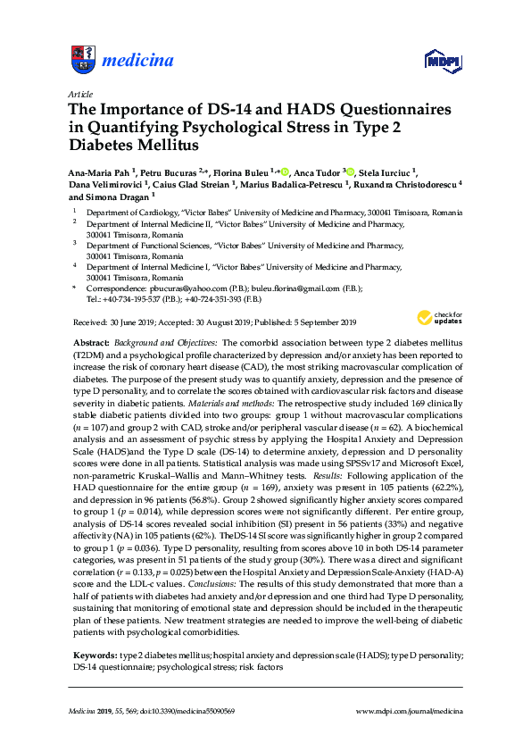 (PDF) The Importance of DS-14 and HADS Questionnaires in Quantifying ...