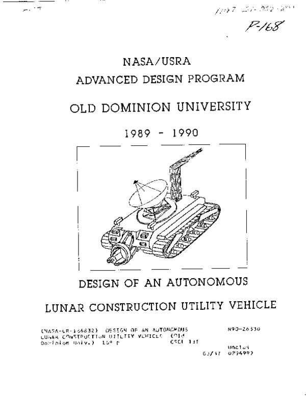(PDF) Design of an Autonomous Lunar Construction Utility Vehicle