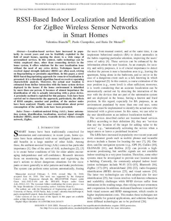 (PDF) RSSI-Based Indoor Localization and Identification for ZigBee ...
