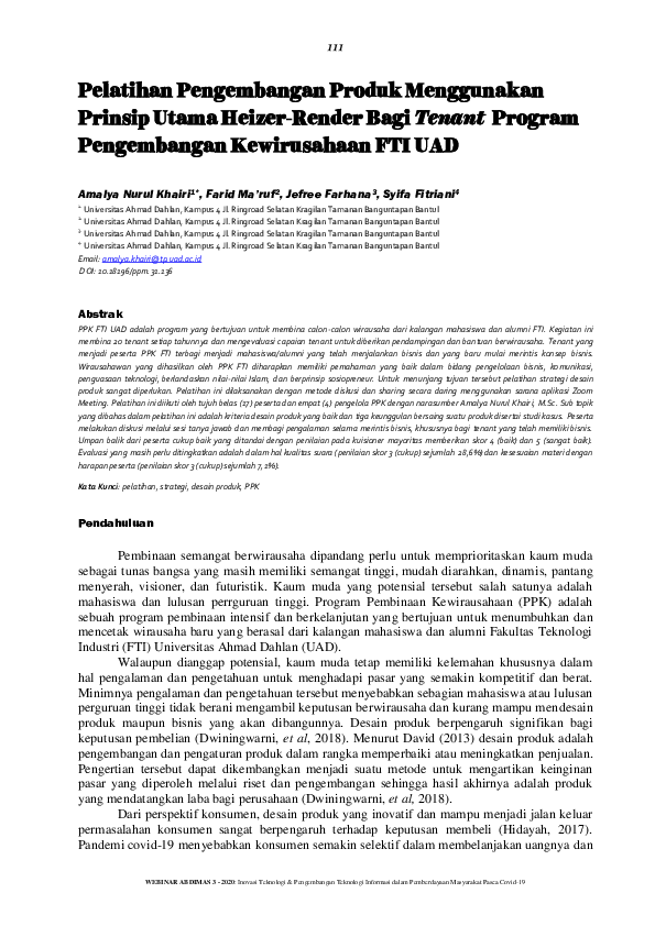(PDF) Pelatihan Pengembangan Produk Menggunakan Prinsip Utama Heizer ...