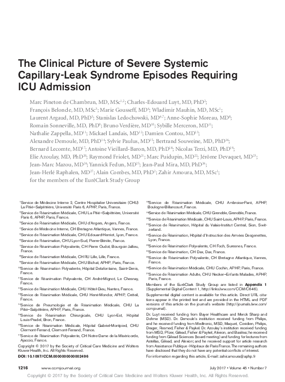 (PDF) The Clinical Picture of Severe Systemic Capillary-Leak Syndrome ...