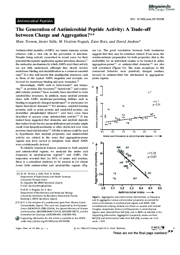 (PDF) The Generation of Antimicrobial Peptide Activity: A Trade-off ...