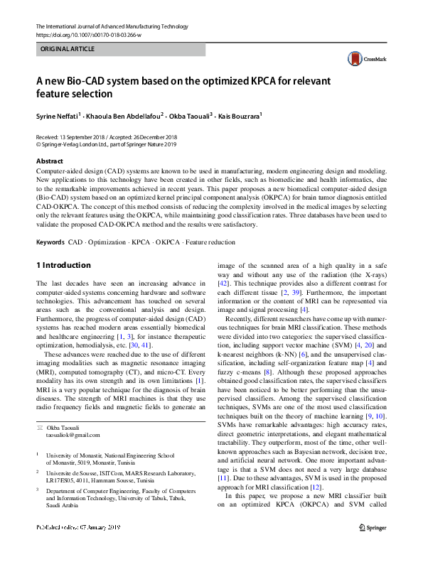 (PDF) A new Bio-CAD system based on the optimized KPCA for relevant ...