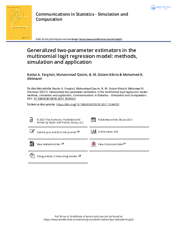 (PDF) Generalized two-parameter estimators in the multinomial logit ...