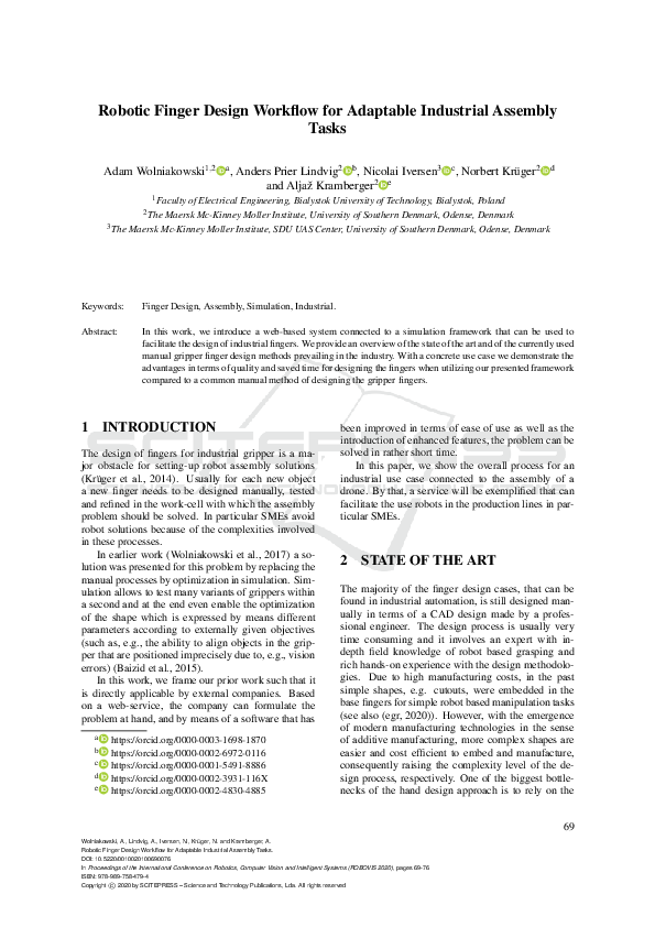 (PDF) Robotic Finger Design Workflow for Adaptable Industrial Assembly ...