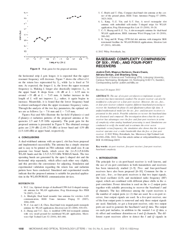 (PDF) Baseband complexity comparison of six-, five-, and four-port receivers