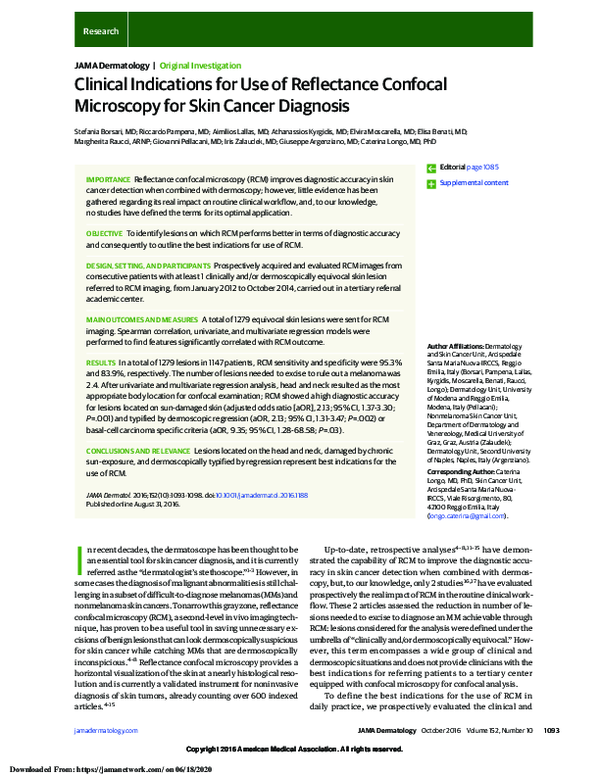 (PDF) Clinical Indications for Use of Reflectance Confocal Microscopy ...