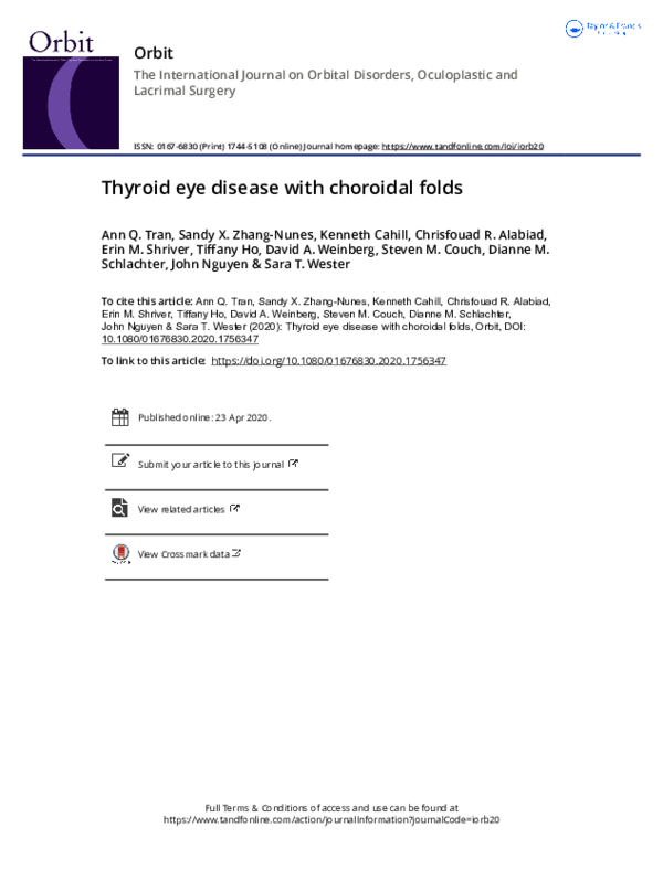 (PDF) Thyroid eye disease with choroidal folds | Sara Wester - Academia.edu
