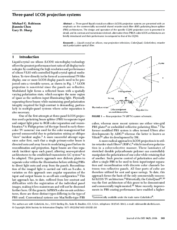 (PDF) Three-panel LCOS projection systems