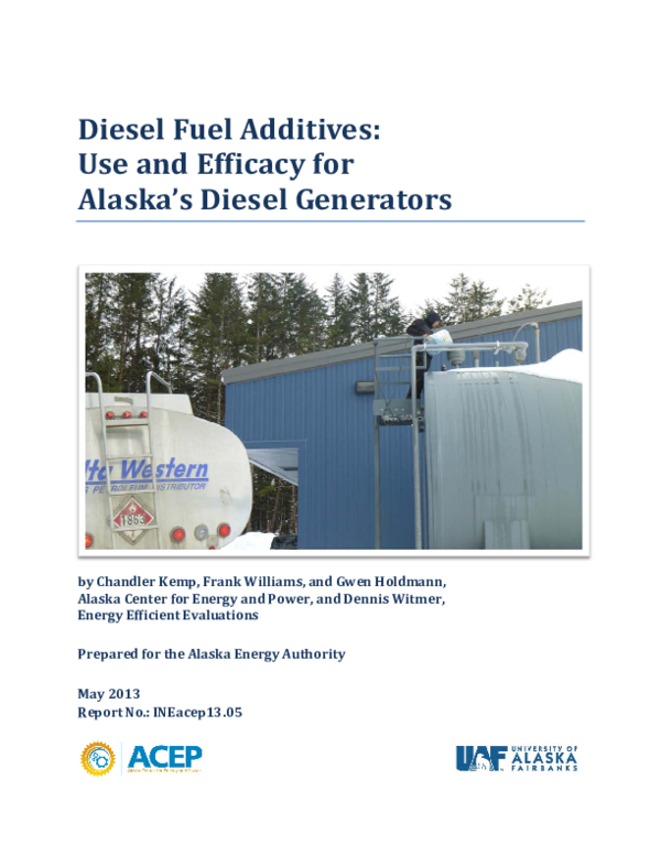 (PDF) Diesel Fuel Additives: Use and Efficacy for Alaska's Diesel ...