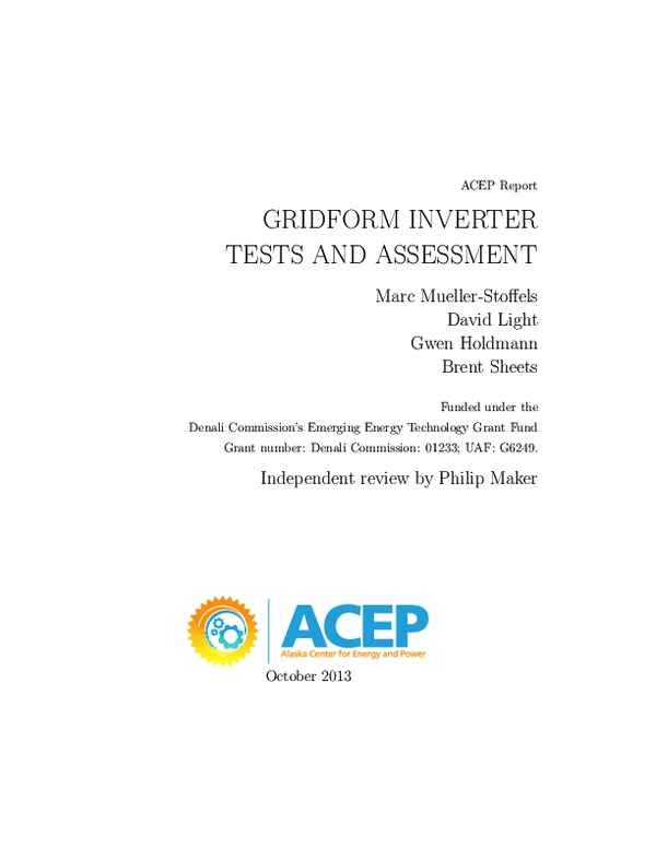 (PDF) Gridform Inverter Tests and Assessment