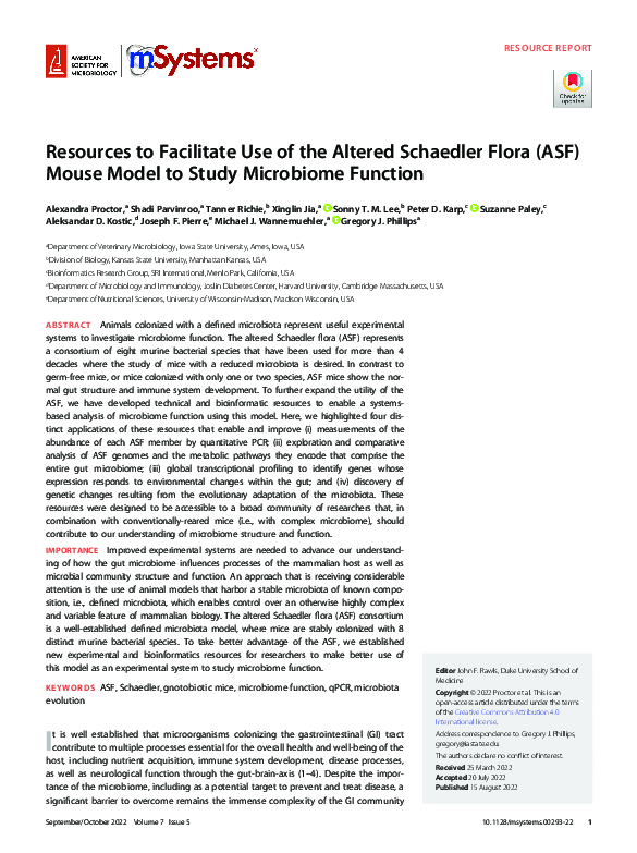 (PDF) Resources to Facilitate Use of the Altered Schaedler Flora (ASF ...