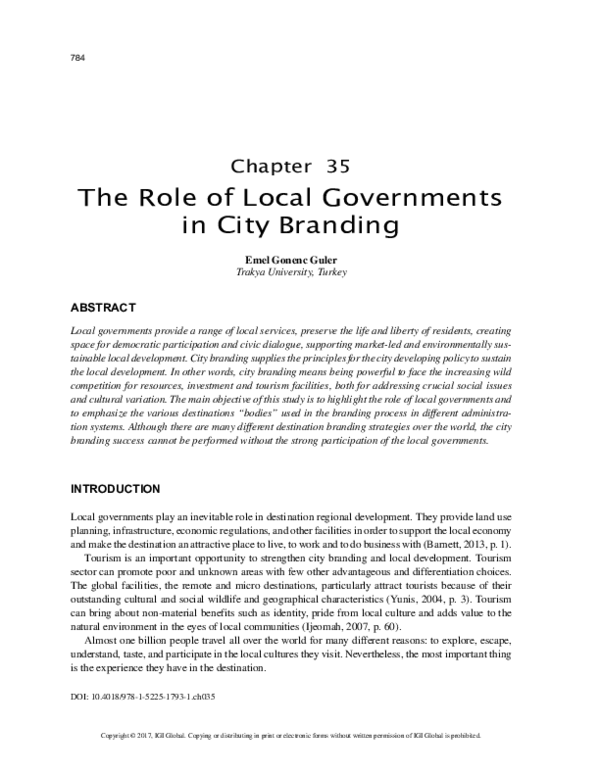 (PDF) The Role of Local Governments in City Branding
