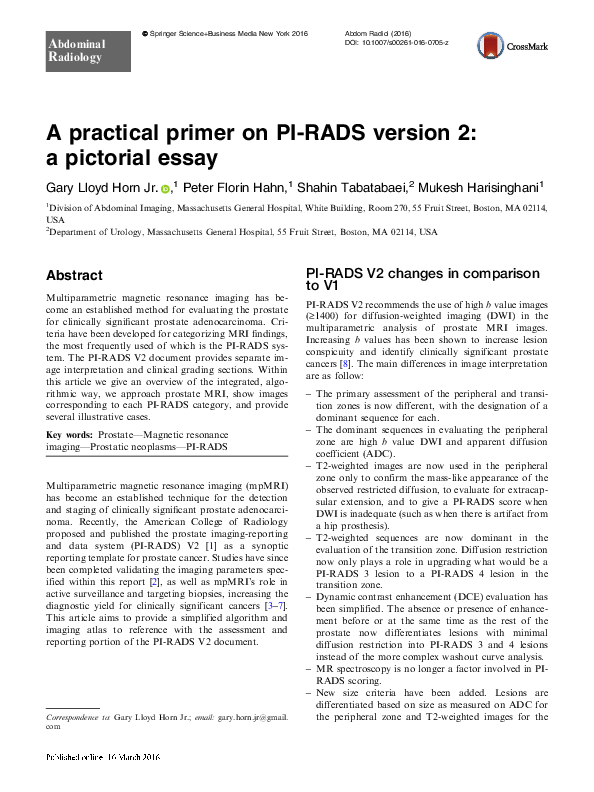 (PDF) PI-RADS Version 2: A Pictorial Update | Jelle Barentsz - Academia.edu
