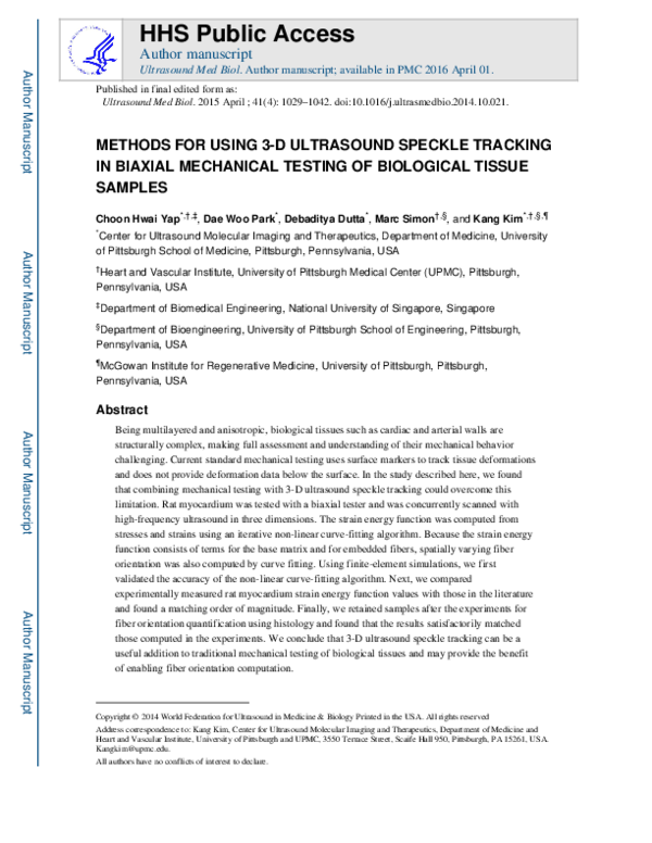 (PDF) Methods for Using 3-D Ultrasound Speckle Tracking in Biaxial ...