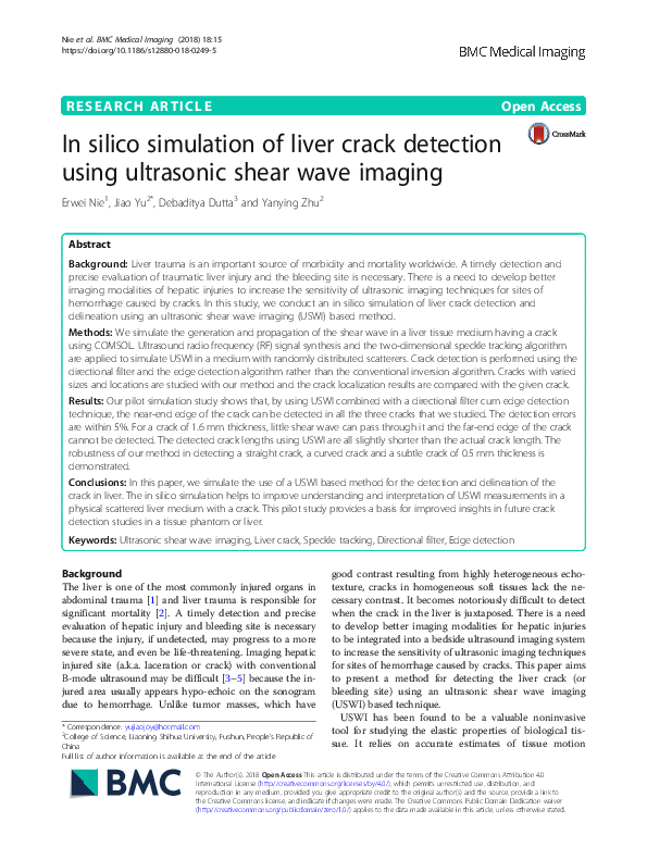 (PDF) In silico simulation of liver crack detection using ultrasonic ...