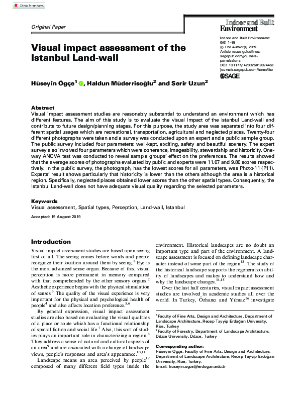 (PDF) Visual impact assessment of the Istanbul Land-wall