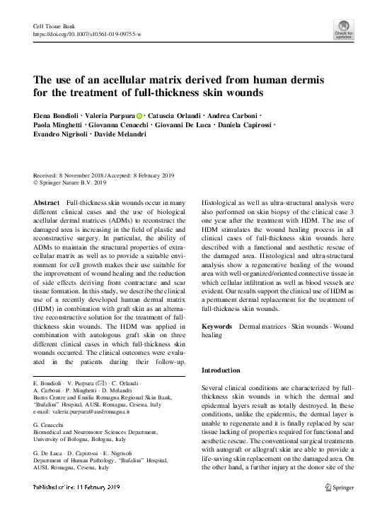 (PDF) The use of an acellular matrix derived from human dermis for the ...