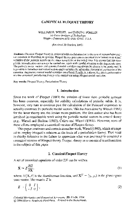 (PDF) Canonical Floquet theory