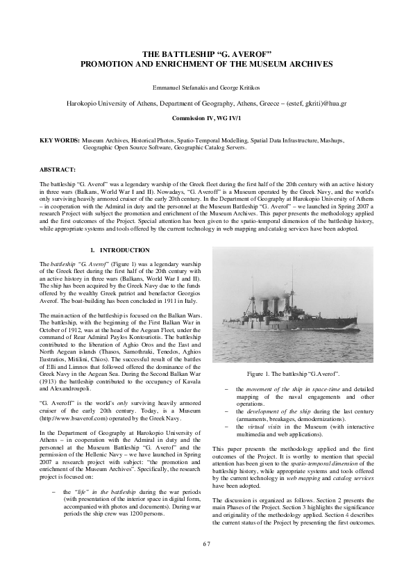 (PDF) The Battleship "G. Averof" Promotion and Enrichment of the Museum ...