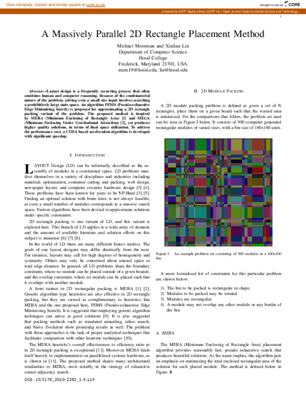 (PDF) A Massively Parallel 2D Rectangle Placement Method | Michael ...
