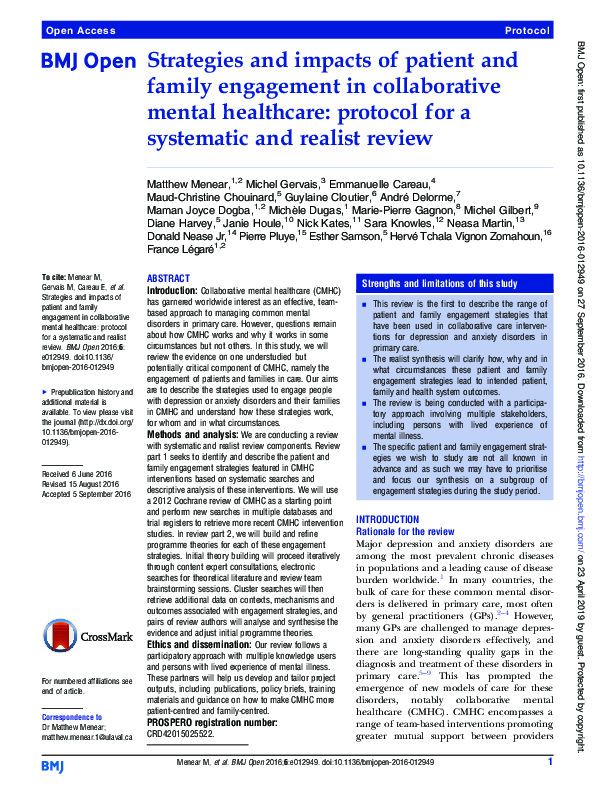 (PDF) Strategies and impacts of patient and family engagement in ...