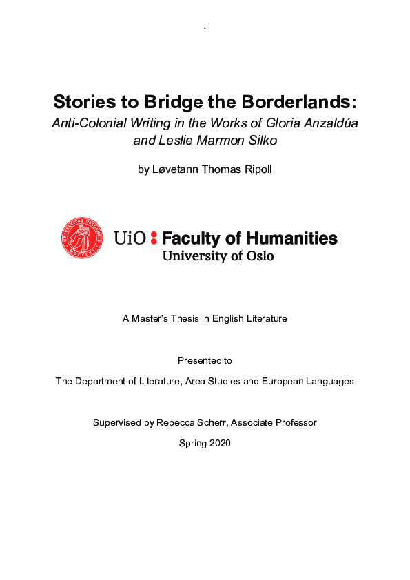 (PDF) Stories to Bridge the Borderlands: Anti-Colonial Writing in the ...