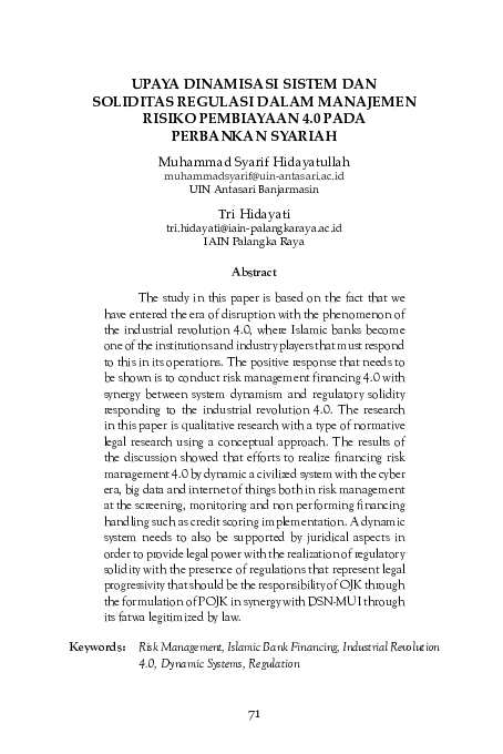 (PDF) Upaya Dinamisasi Sistem dan Soliditas Regulasi dalam Manajemen ...