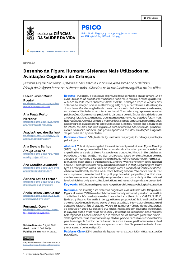 (PDF) Drawing The Human Figure: Systems Most Used In Cognitive ...