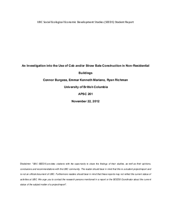 (PDF) An investigation into the use of cob and/or straw bale ...