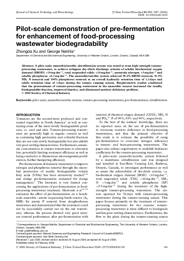 (PDF) Pilot-scale demonstration of pre-fermentation for enhancement of ...