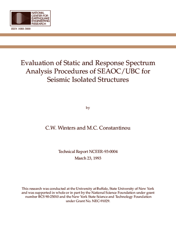 (PDF) Evaluation of static and response spectrum analysis procedures of SEAOC/UBC for seismic ...