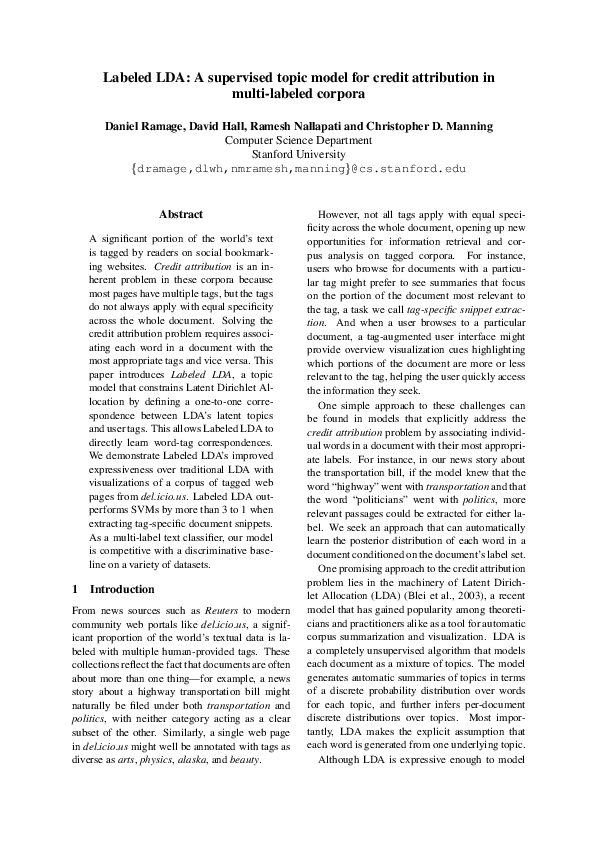 (PDF) Labeled LDA