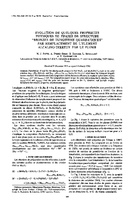 (PDF) Evolution de quelques proprietes physiques de phases de structure ...