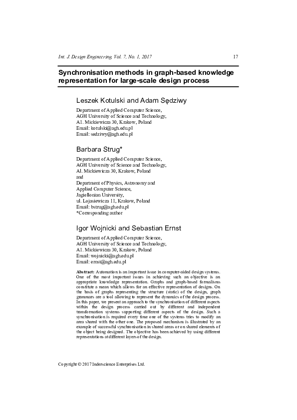 (PDF) Synchronisation methods in graph-based knowledge representation for large-scale design process