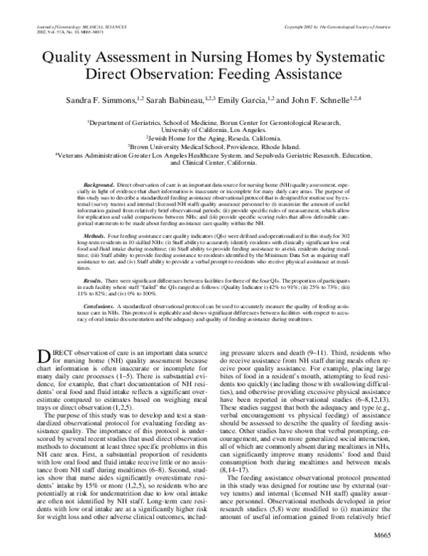 (PDF) Quality Assessment in Nursing Homes by Systematic Direct ...