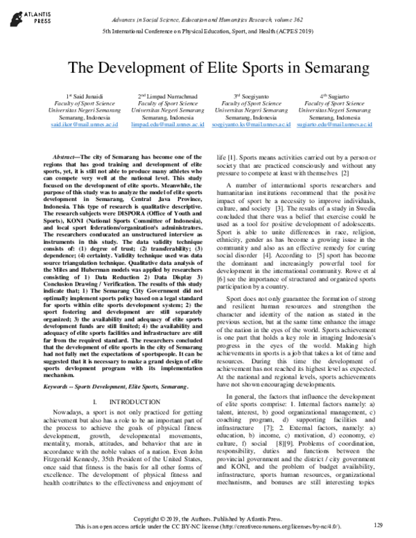 (PDF) The Development of Elite Sports in Semarang