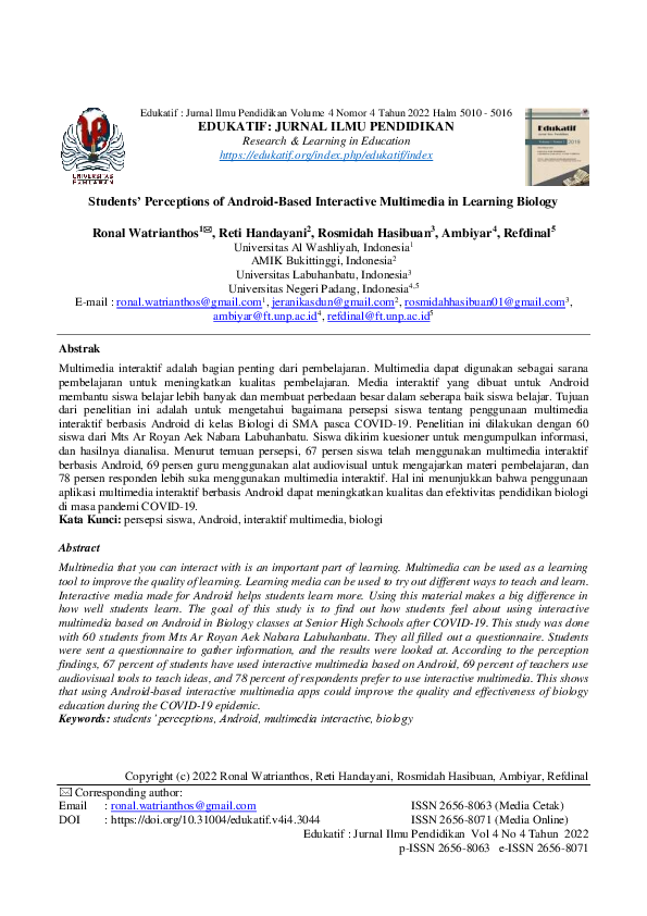 (PDF) Students’ Perceptions of Android-Based Interactive Multimedia in ...