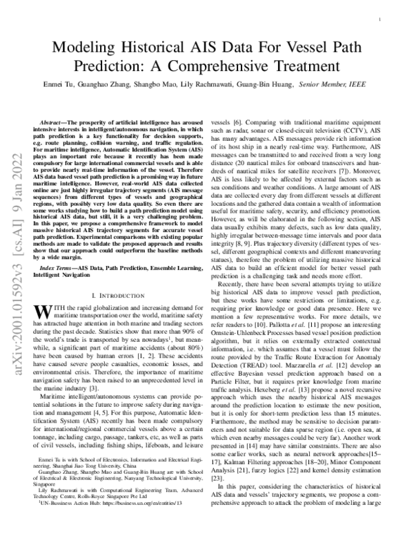 Pdf Modeling Historical Ais Data For Vessel Path Prediction A