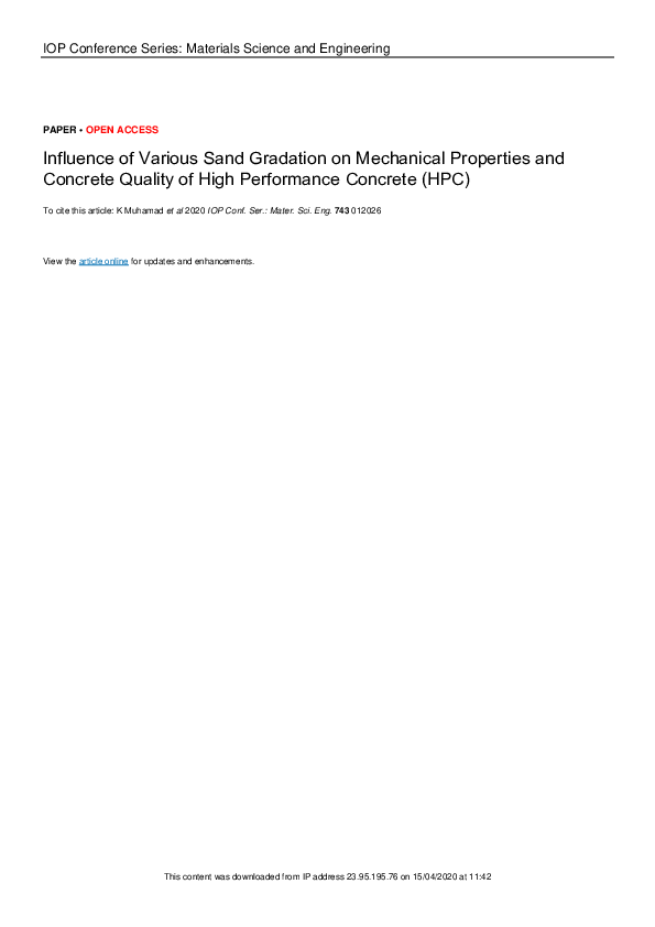 (PDF) Influence of Various Sand Gradation on Mechanical Properties and ...