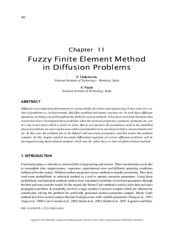 (PDF) Fuzzy Finite Element Method in Diffusion Problems