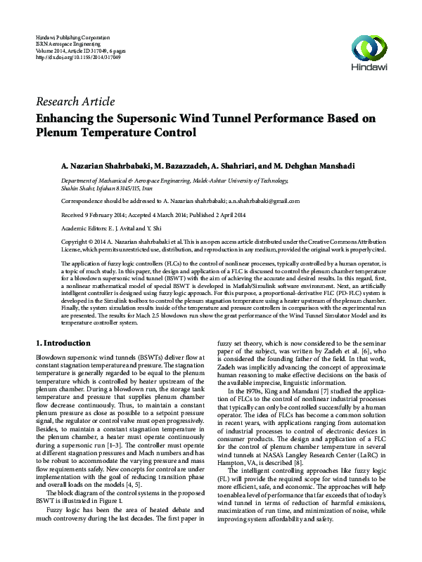 (PDF) Enhancing the Supersonic Wind Tunnel Performance Based on Plenum ...