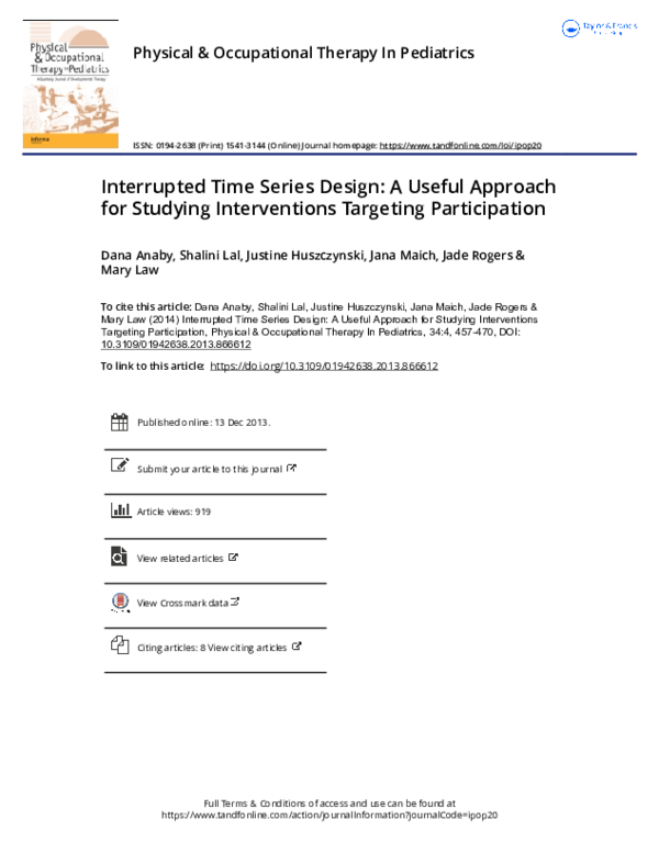 (PDF) Interrupted Time Series Design: A Useful Approach for Studying ...