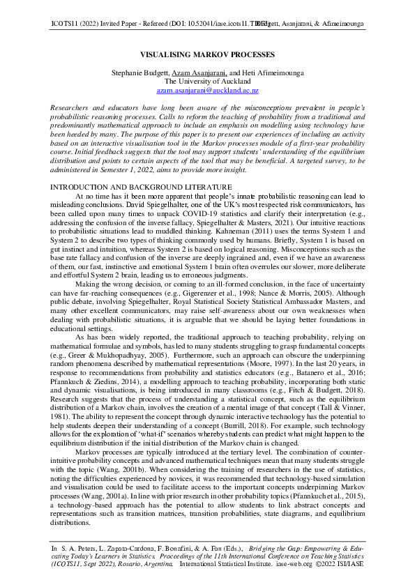 (PDF) Visualizing Markov Processes