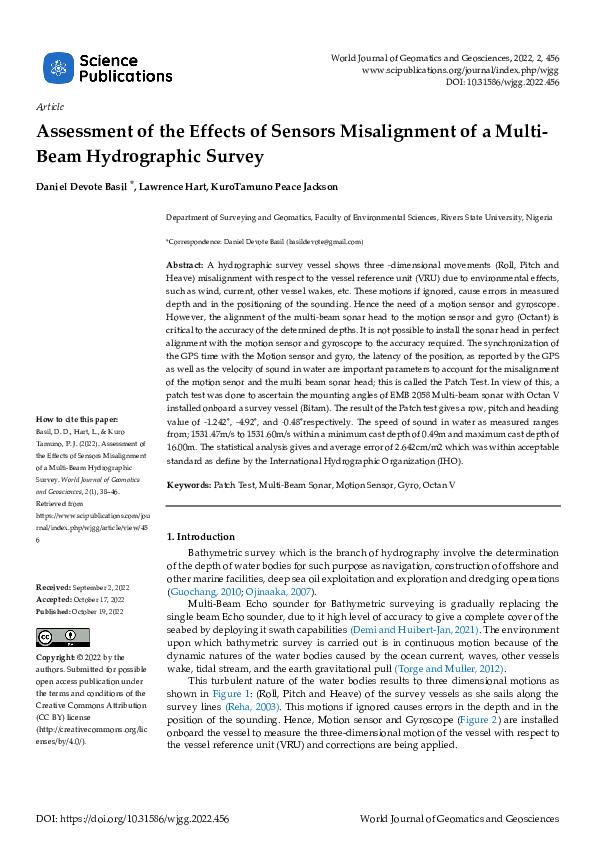 (PDF) Assessment of the Effects of Sensors Misalignment of a Multi-Beam ...