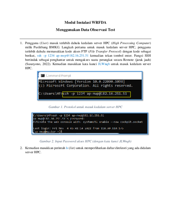 (PDF) Modul Instalasi WRFDA Menggunakan Data Observasi AWS (Automatic Weather Station)