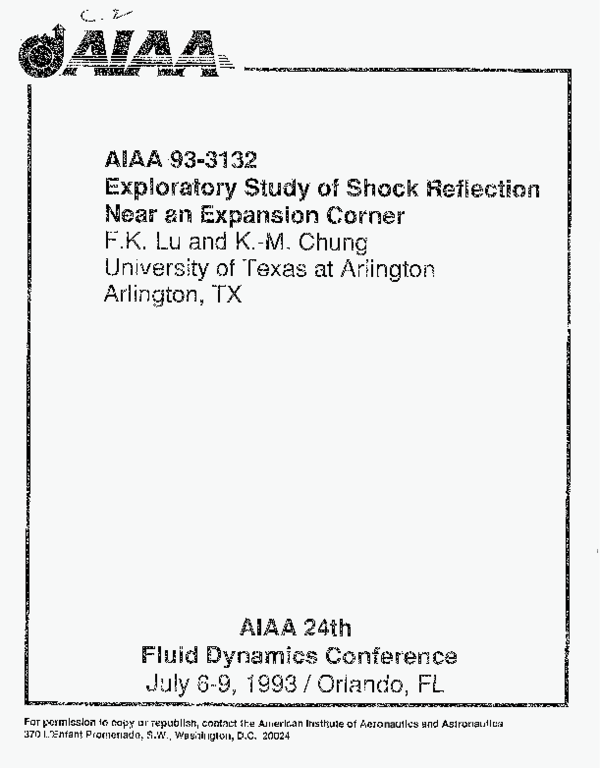 (PDF) Exploratory study of shock reflection near an expansion corner