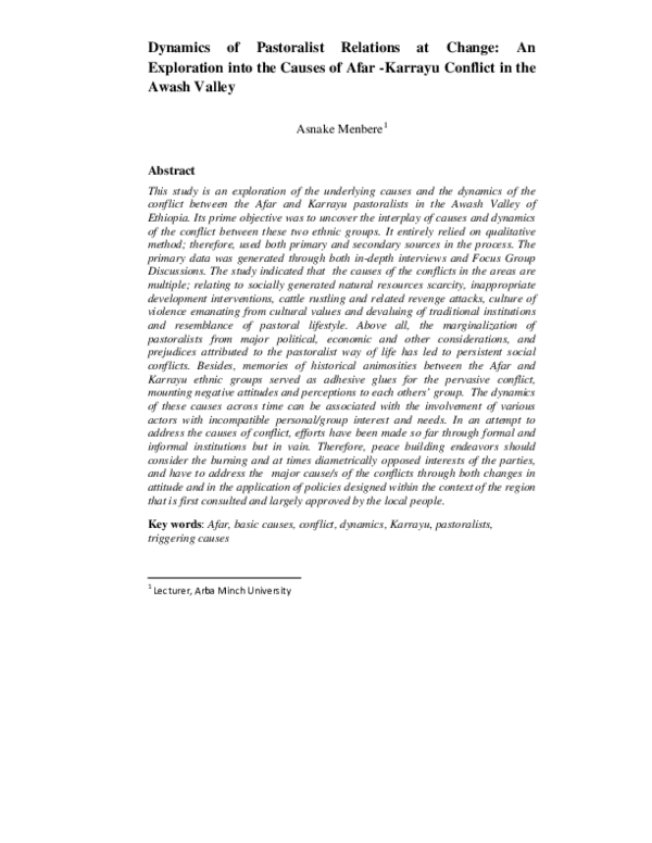 (PDF) Dynamics of Pastoralist Relations at Change: An Exploration into ...