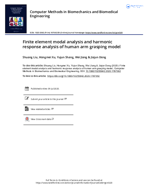 (PDF) Finite Element Modal Analysis and Harmonic Response Analysis of a 3D Printed Vibration ...